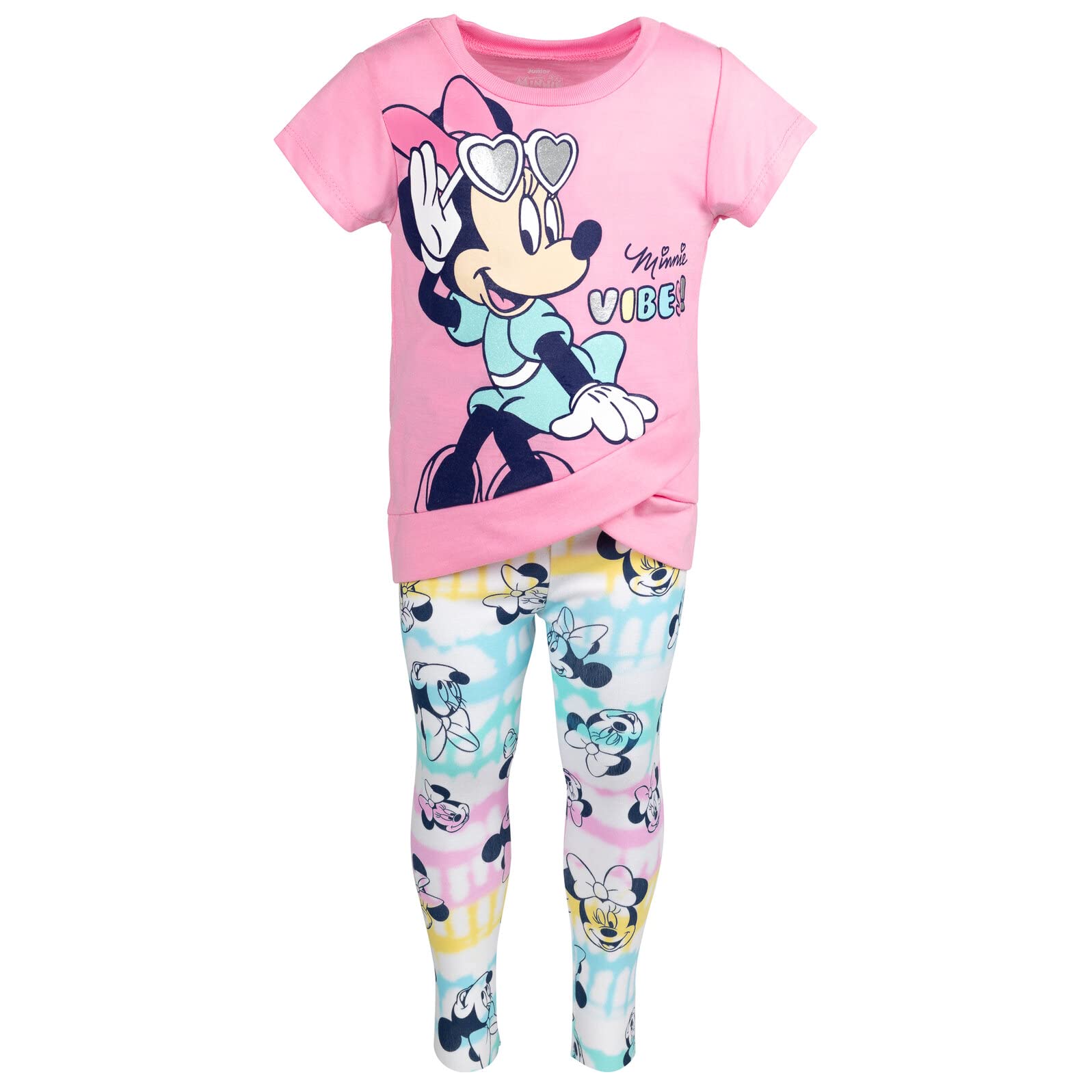Disney Minnie Mouse Infant Baby Girls Graphic T-Shirt & Leggings Blue/Pink 24 Months