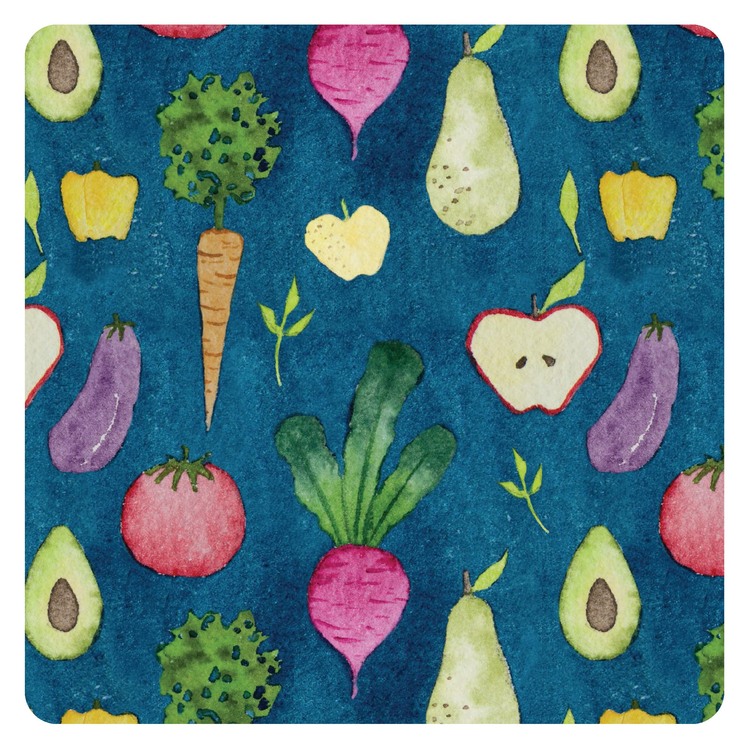 BapronBaby Organic Produce Wet Dry Bag - Waterproof Two Zipper Pockets - Reusable for Mealtime, Diapers, Stroller, Snacks, Swimsuits - Machine Washable - 11" x 9"