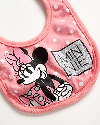 Disney Baby Girls? Minnie Mouse Layette Set - 3 Piece Bodysuit, Pants, and Bib (Newborn), Size 6-9 Months, Rose/Grey