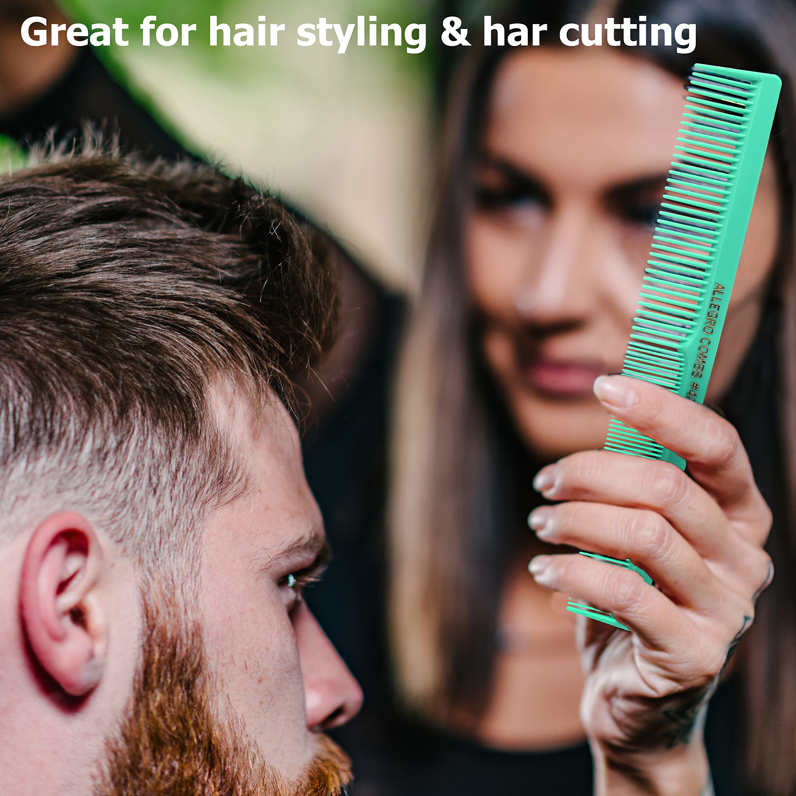 Allegro Combs #420 Hair Combs Barber Comb Beard Comb Combs For Women Mustache Comb Pocket Comb Set 12 Units