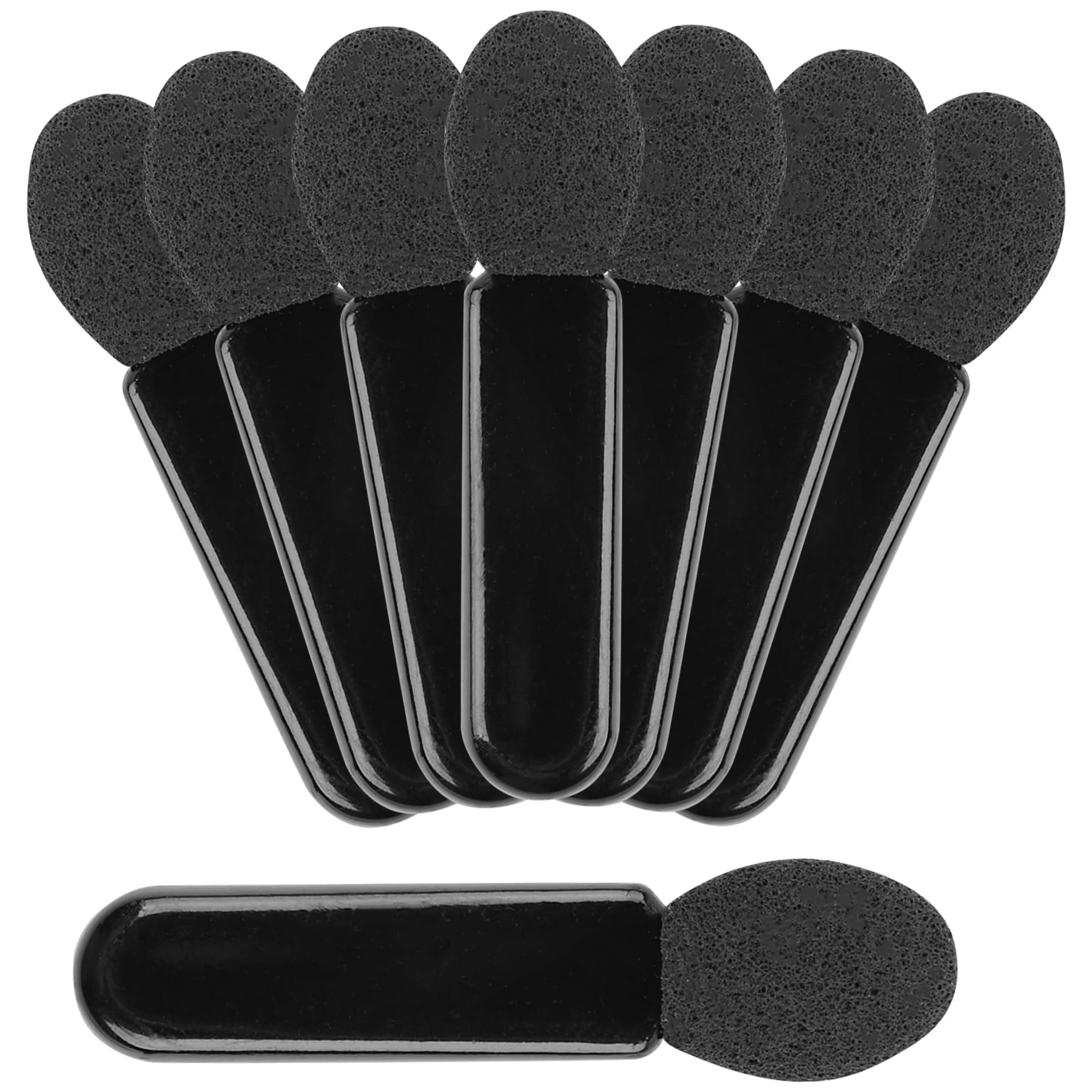 AUEAR, 50 Pack Disposable Eye Shadow Brushes Applicators Sponge Oval Tipped Dual Sides Brush Makeup Tool Black