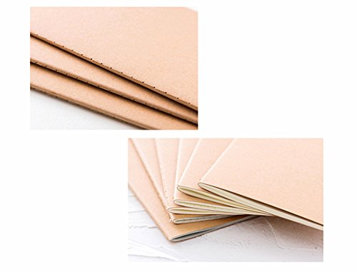 6pcs Travelers' Notebook Thread-bound Journal Diary Memo Pad,A6 Size & 30 sheets(Blank Pages)