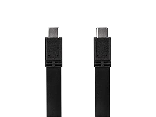 Monoprice USB C to USB C 3.2 Gen 1 Cable - 6 Feet - Black | Fast Charging, 5Gbps, 3A, Flat, Type C, Compatible with Xbox One / PS5 / Switch/iPad and More