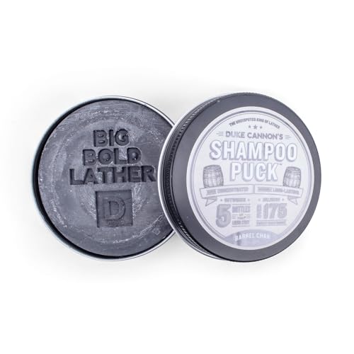 Duke Cannon Supply Co. Men's Shampoo Puck - Barrel Char No. 004, Over 175 Washes, Sulfate-Free, 4.5 oz.