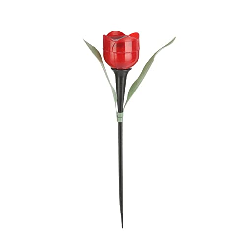 1Pc LED Solar Lights Tulip Flower Shape Powered Waterproof Tube Lawn Standing Decor Garden Yard Home Party Bini
