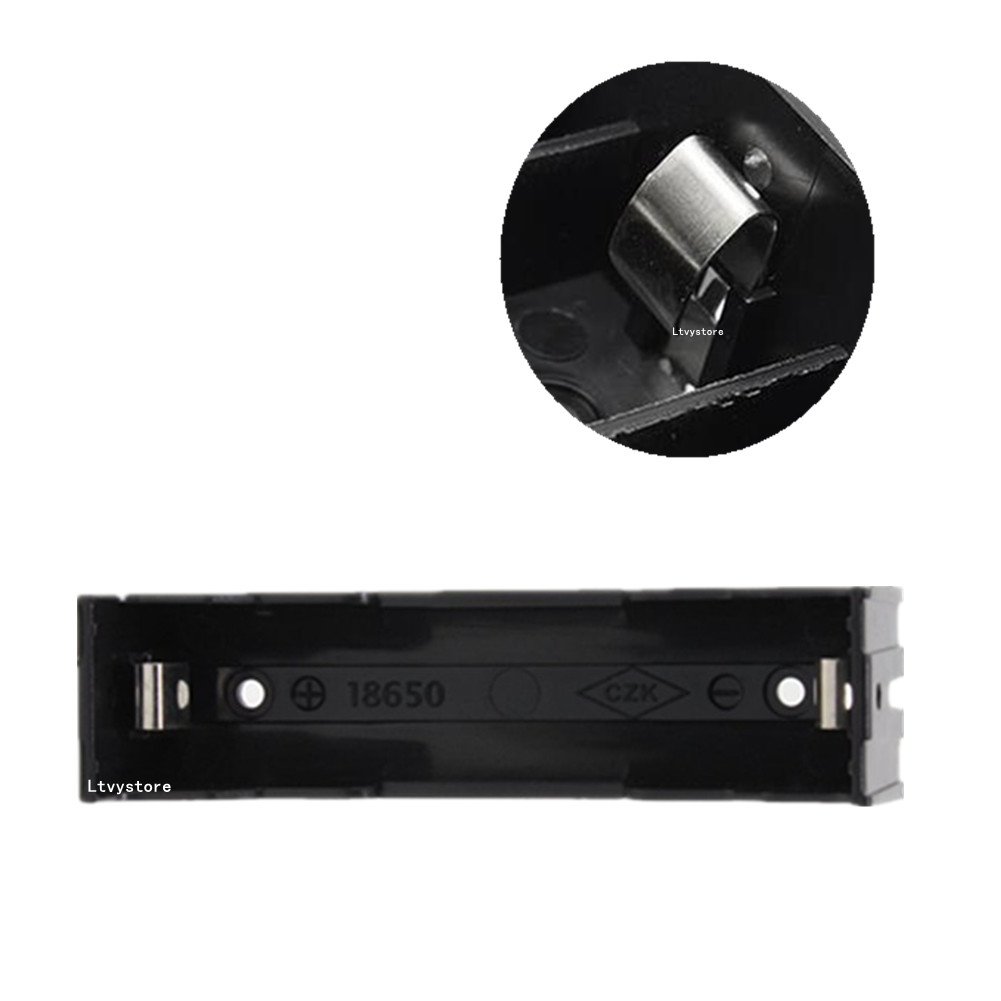 18650 Battery Case Holder, 10 Pcs 1 Slots x 3.7V DIY Battery Storage Box, in Parallel Black Plastic Batteries Case with Pin for 1 x 18650, by Ltvystore