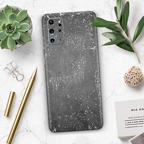 DesignSkinz Distressed Silver Texture v14 Protective Vinyl Decal Wrap Skin Cover Compatible with The Samsung Galaxy S20 (Screen Trim & Back Glass Skin)