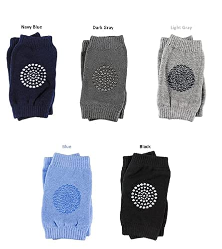 Baby Crawling Knee Pads Toddler Leg Warmer Safety Protective Cover Toddlers Learn to Socks Children Short Kneepads(5 Pairs)