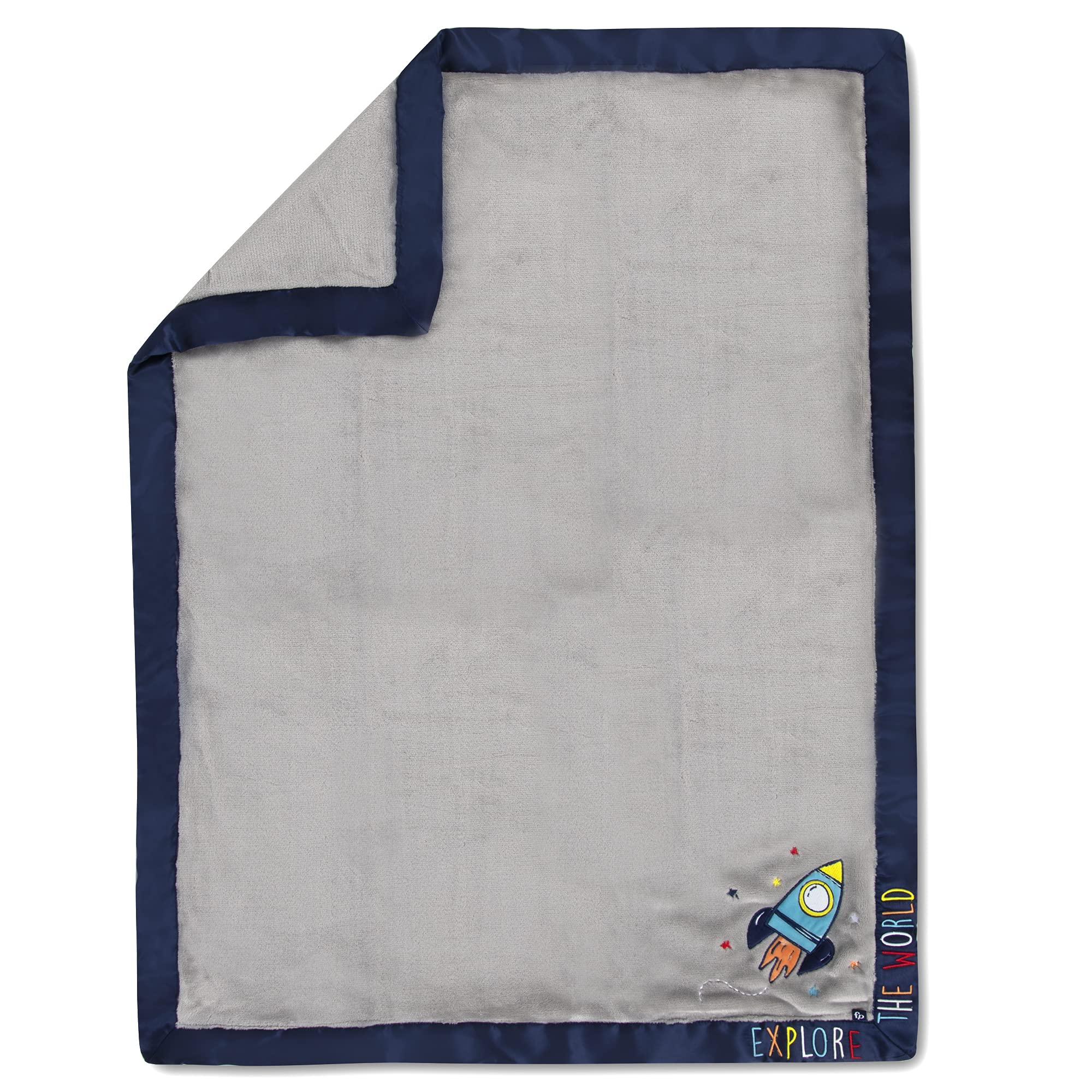 Fisher-Price Baby Blanket Space Explorer Collection Fleece Baby Blanket with Satin Trim for Baby Boys