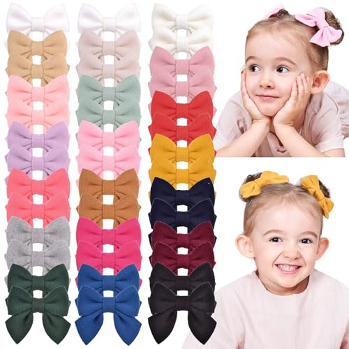 40pcs 2.8 Inche Woolen Felt Hair Bows Alligator Clips Cute Hair Barrettes Hair Accessories for Kids Toddlers School Little Girls