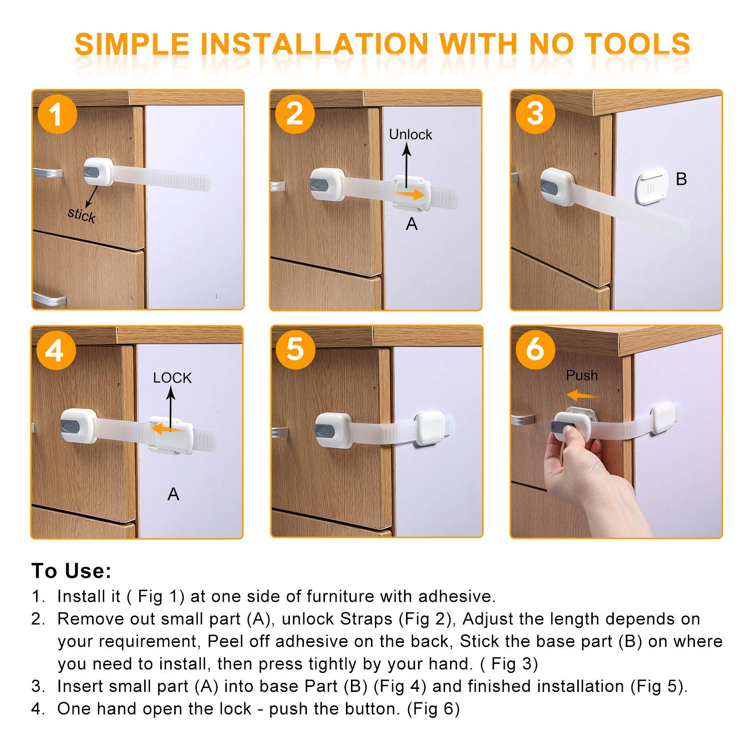 32 Locks Magnetic Cabinet Locks - 4 Magnet Keys Bundle with Child Safety Straps Locks for Fridge, Toilet Seat