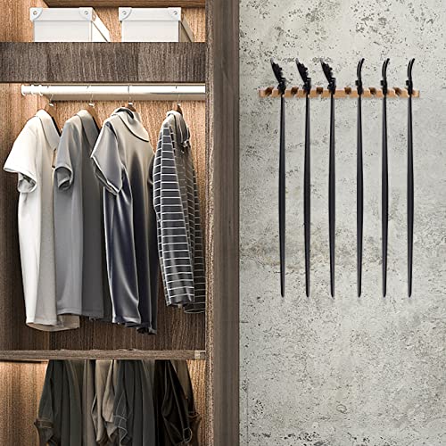 2 Pack Belt Hanger for Closet 2 in 1 Wooden Belt Organizer Wall Mount Belt Holder Storage Belt Rack Display Tie Rack Hooks with Through-The-Wall Nails/360°Swivel Hook Belt Holder for Closet Wall Door