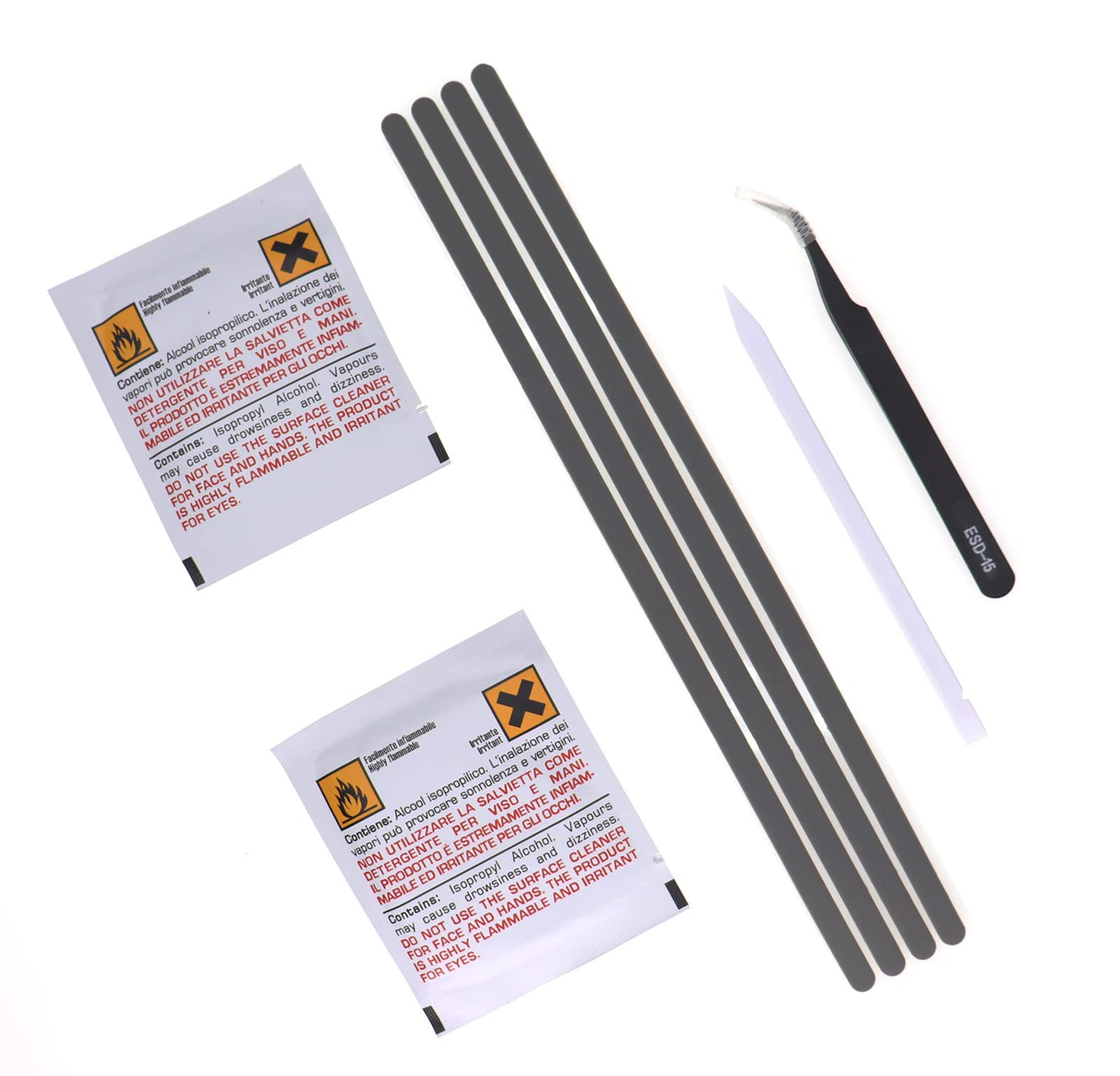 4 x Non-Slip Bumper Feet Strips Kit(Plastic Scribe,Tweezers,2 Surface Wipes) for Dell Inspiron 5368 5378 5379 |7368 7375 7378 |7000 7460 7472 7560 7572 |Inspiron 15 7569 7579|DIY Feet for HP Laptops