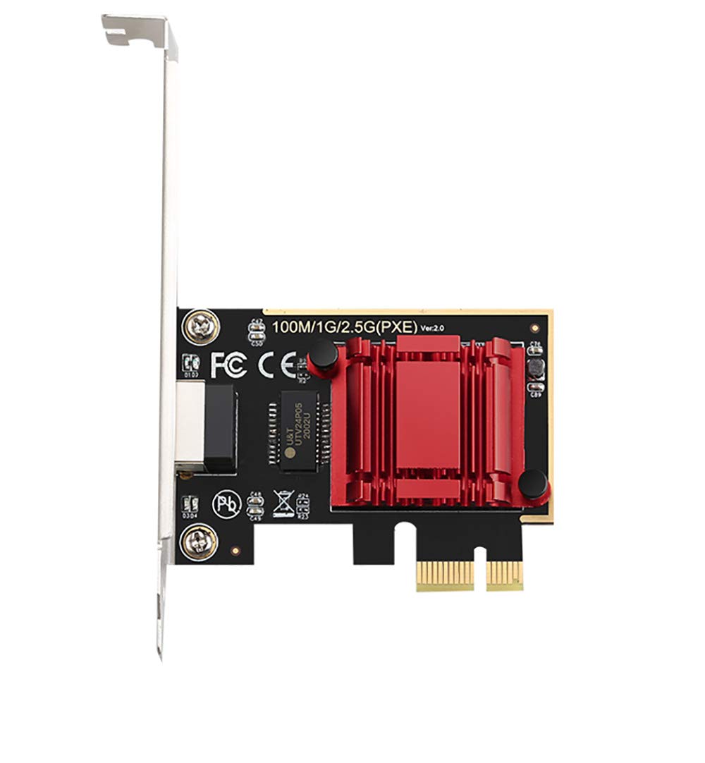 2.5GBase-T PCIe Network Adapter RTL8125B 2500/1000/100Mbps PCI Express Gigabit Ethernet Card RJ45 LAN Controller Support PXE for Windows/Linux/MAC with Low Profile