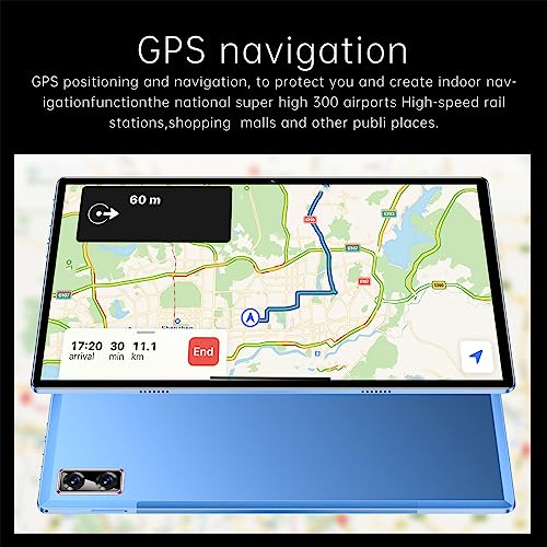 10.1 Inch Tablet, 1960x1080 Resolution 8GB RAM 256GB ROM Front 8MP Rear 16MP Camera Support WiFi BT GPS, PC Tablet for Android 12.0 (US Plug)