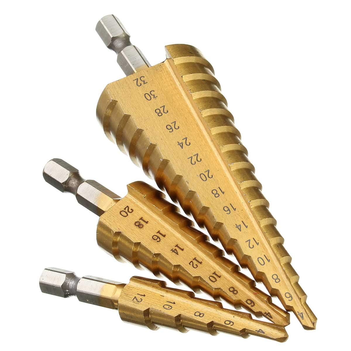 4-12mm 4-20mm 4-32mm HSS Step Drill Bit High Speed Steel Pagoda Drill Bit Hole Cutter (4-32mm)