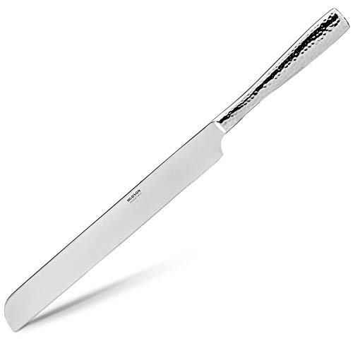 Hudson Essentials 68-Piece Hammered 18/10 Stainless Steel Silverware Cutlery Set with Serving Set and Cake Knife, Flatware Service for 12