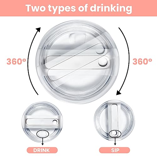 2 Pcs Tumbler Lid Replacement Fits for Stanley Cup 40 oz, Spill Splash Resistant Replacement Lids, Clear Tumbler Covers for Stanley Cup H2.0 Accessories(White)