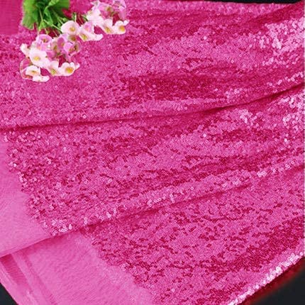 Sequin Fabric by The Yard Fuchsia Sequin Material for Sewing Little Mermaid Fabric Flip Sequins Fabric Hot Pink Payette Sequin Fabric Sequin Fabric Backdrop (1 Yard, Fuchsia)