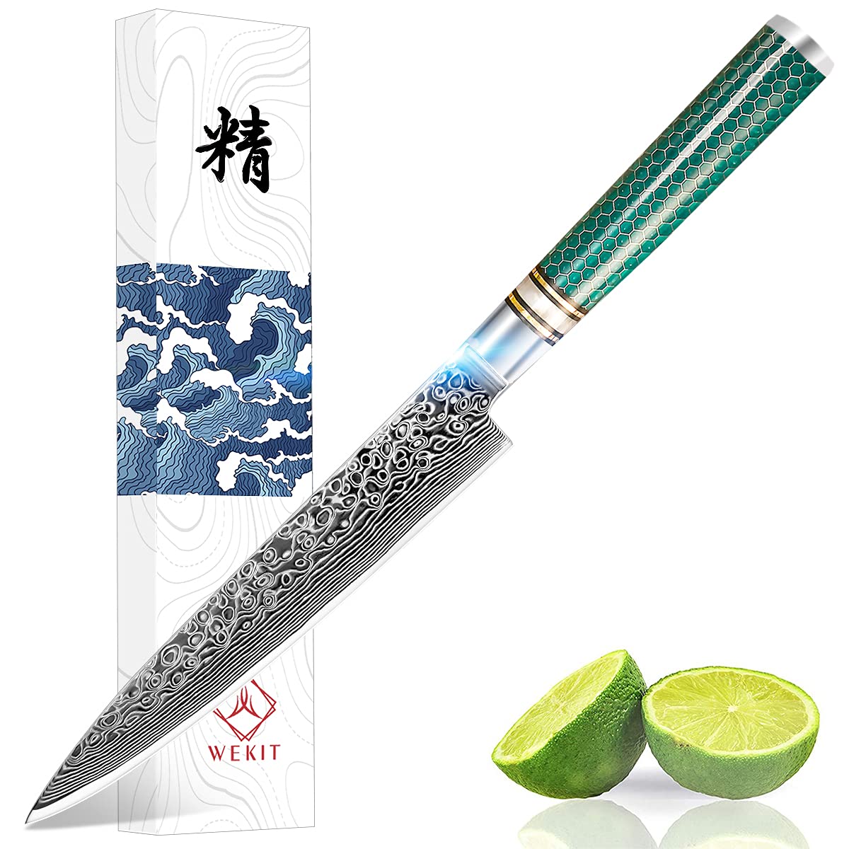 Utility Paring Knife 6 Inch Damascus Chefs Knife Utility Kitchen Knife Japanese VG10 Kitchen Paring Knives 67-Layer High Carbon Stainless Steel Knife Fruit Knife Christmas Gift