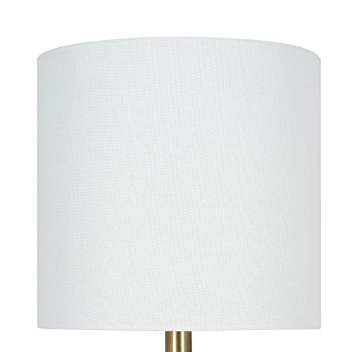 Amazon Brand β Rivet Scandinavian Style Wood Table Lamp with Metal Base, LED Bulb and Shade Included, 17.5"H, Blonde / Satin Brass