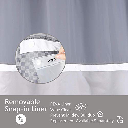 Lagute SnapHook Shower Curtain & 2-Pack Shower Caddy Bundle