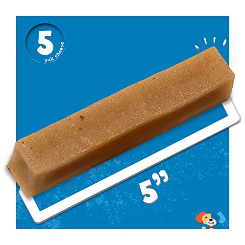Jack&Pup Himalayan Dog Chew - Large Yak Chews for Dogs (5 Pack) Premium Long Lasting Yak Cheese Dog Treats - Natural Dog Chew Sticks; Excellent Rawhide Alternative (1lb Bag)