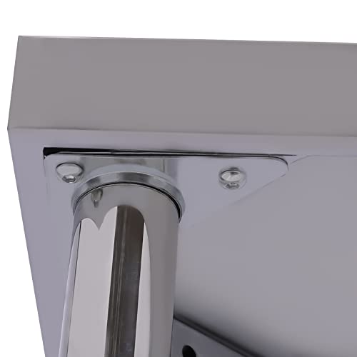 2 Tier Freestanding Work Table Stainless Steel Table for Prep & Work Commercial Heavy Duty Food Prep Worktable with Undershelf Wheels for Restaurant,Kitchen(23.62 * 11.81 * 33.46")