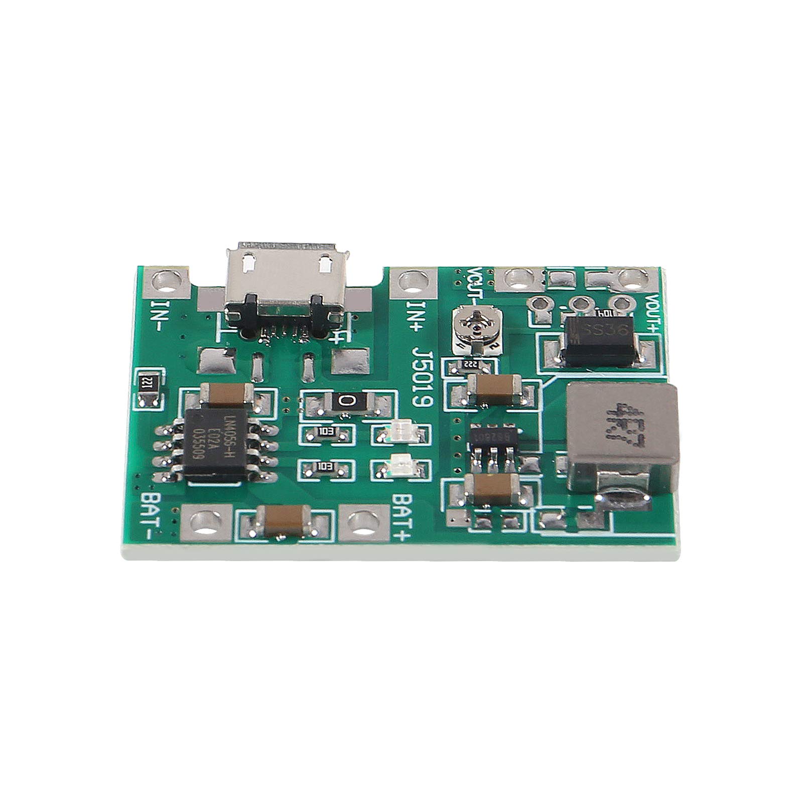 5PCS 3.7V 4.2V Lithium Liion Battery Charger Board Adjustable DC-DC Step Up Module Boost Charge Discharge Integrated Module TP4056 DIY Kit Parts