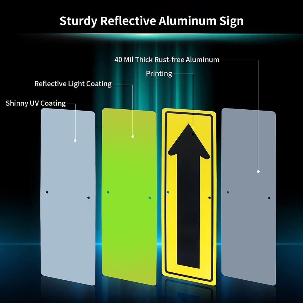 2-Pack Large Arrow Symbol Sign,for Indoor or Outdoor Use,18"x 6" .04" Aluminum Reflective Sign Rust Free Aluminum-UV Protected and Weatherproof