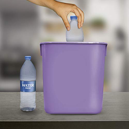 Acrimet Wastebasket Bin 13QT (Plastic) (Purple Color) (Set of 4)