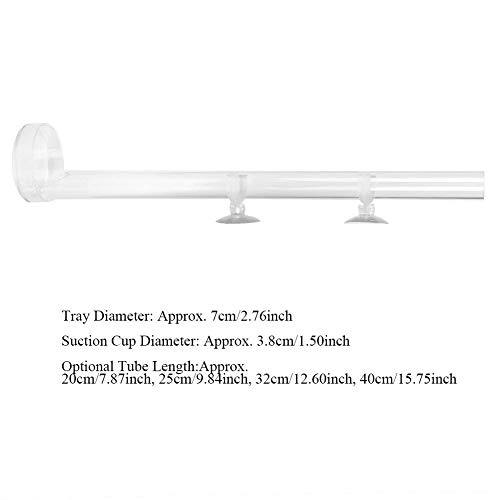 Acrylic Shrimp Feeder Tube, Ornamental Aquarium Feeding Tube Fish Food Container Set with Sucker Hook Fish Tank Aessories(40cm)