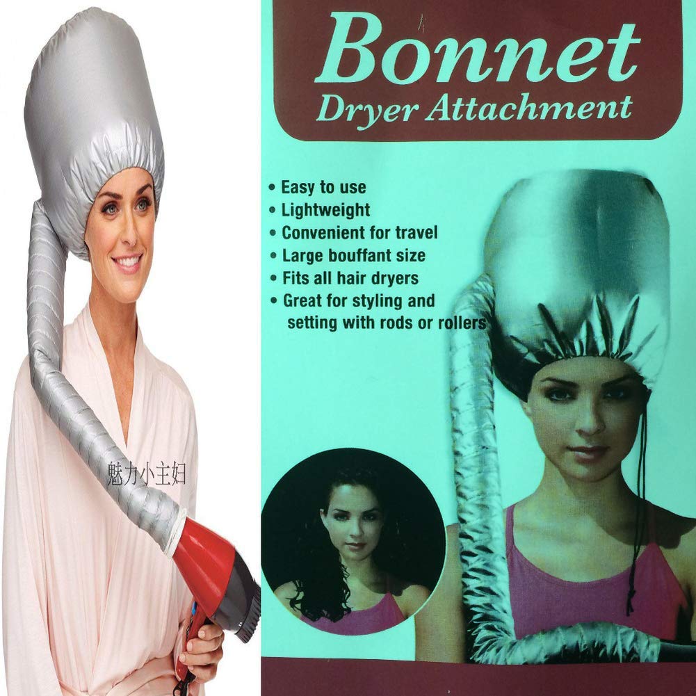 2018 Easy use Hair perm Hair Dryer Nursing dye Hair Modelling Warm air Drying Treatment Cap Home Safer Than Electric Cap (Silver)