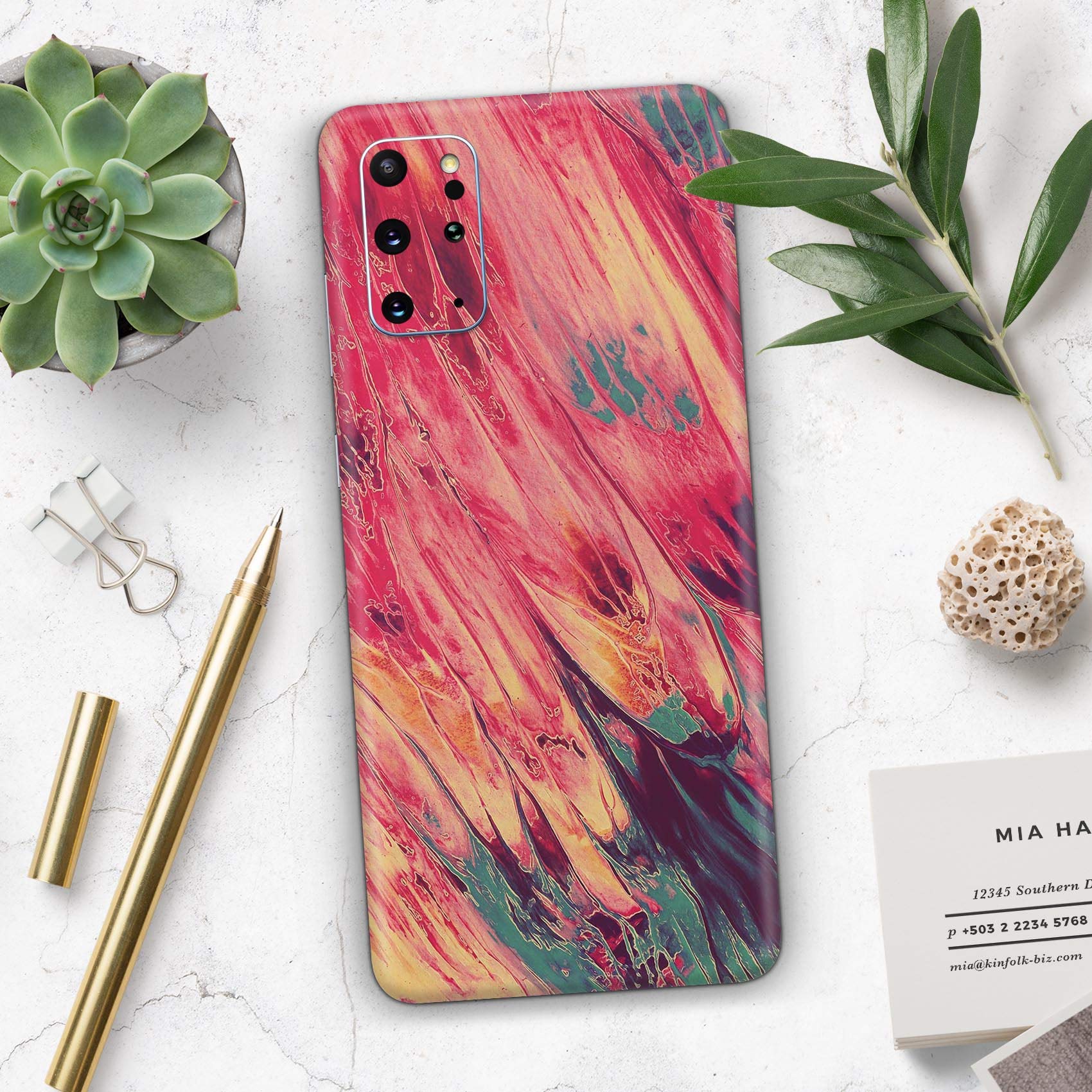 DesignSkinz Liquid Abstract Paint Remix V96 Protective Vinyl Decal Wrap Skin Cover Compatible with The Samsung Galaxy S20 (Screen Trim & Back Glass Skin)