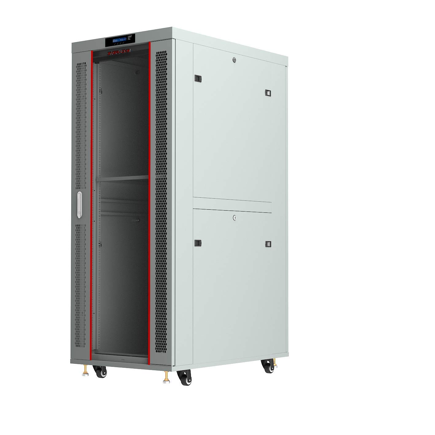 42U Server Rack Cabinet Gray 35" Deep IT Data Network Enclosure/Free Accessories !!!