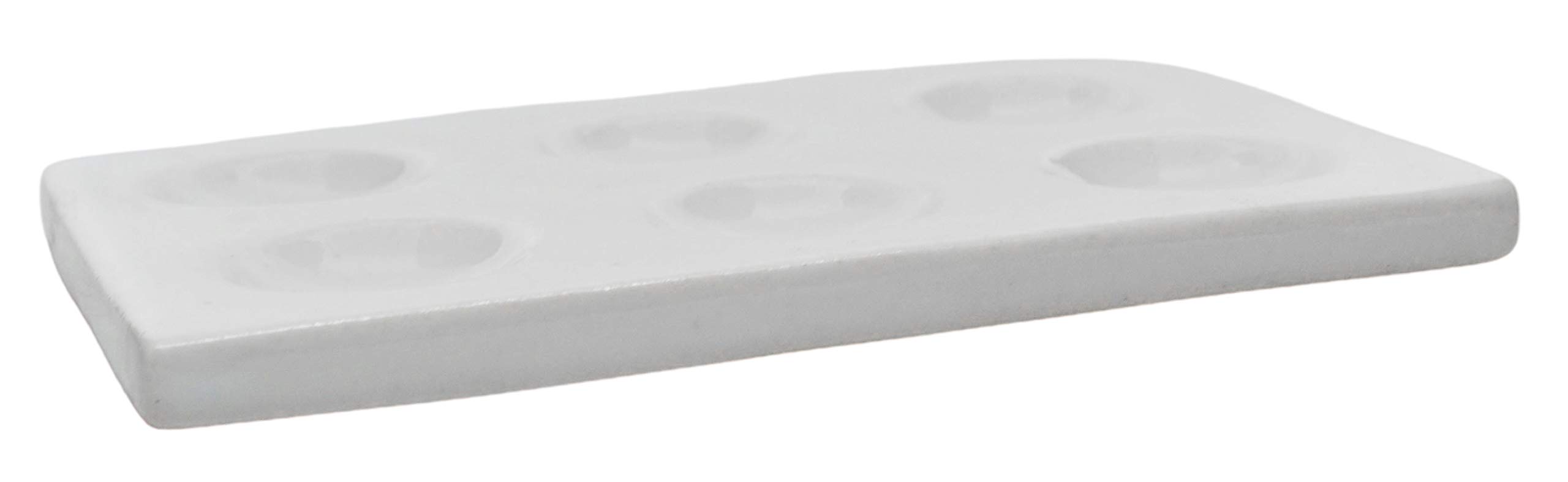EISCO Spot Plate, 6 Wells - 4"L x 2.8"W - Glazed Porcelain