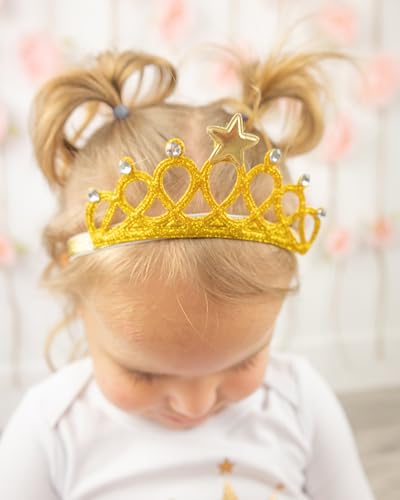1st First 2nd Second Birthday Party Outfit- Baby Girl Pink Gold Silver Princess Tutu Set and Crown