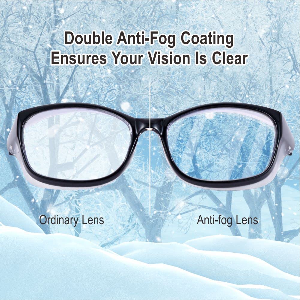 UNCLE SAM Safety Glasses with Side Shields β Blue Light Blocking Multifocal Reading Glasses, Anti-Fog & Anti-Blue Light Lenses, 3-Pair, Multi-Colors