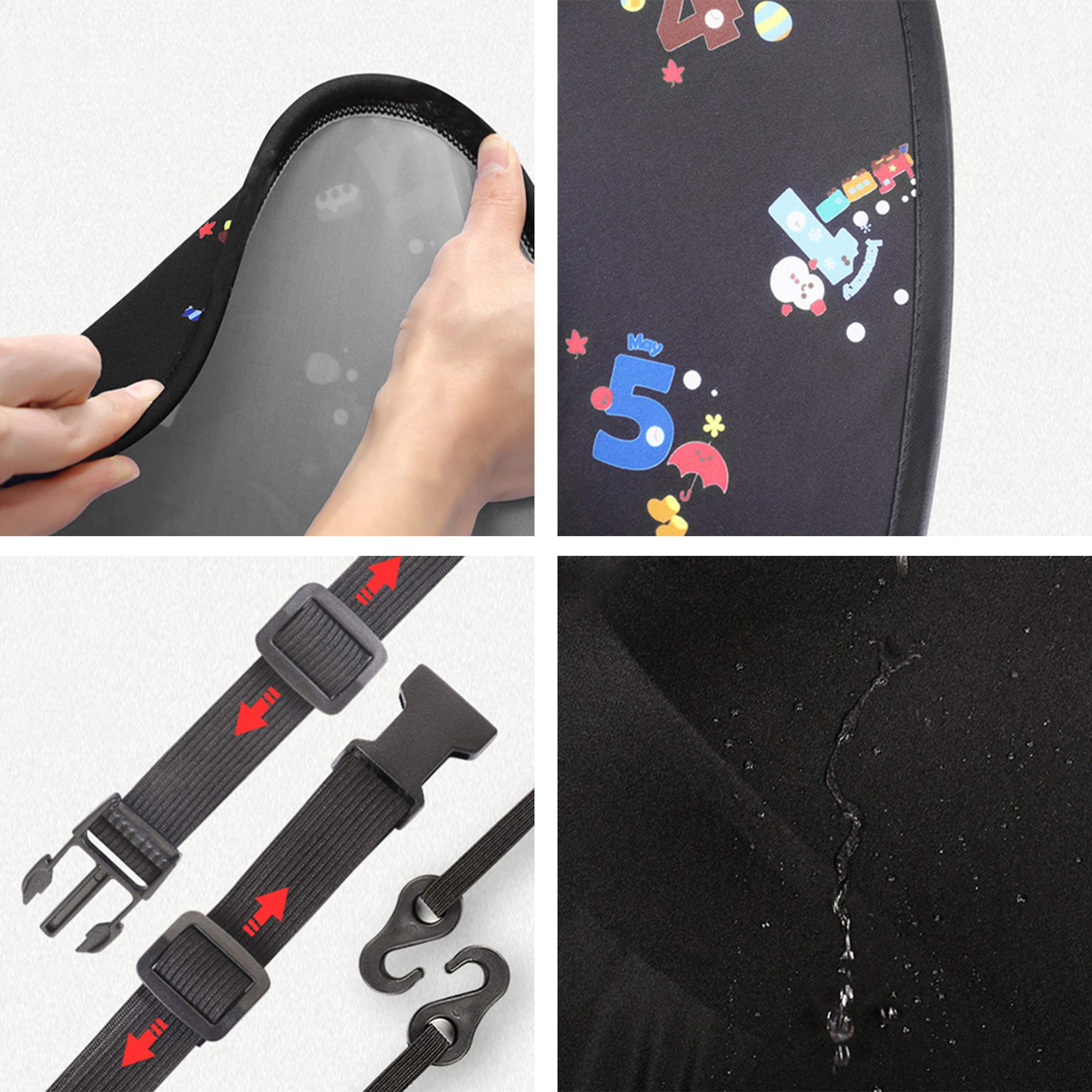 Baby Stroller Sun Shade, Universal Sun Protection Shield for Infant Car Seats Pram Buggy Pushchair Sun Rain Shade Cover Parasol Toddler Stroller Sunshade Awning Anti-UV Umbrella Canopy