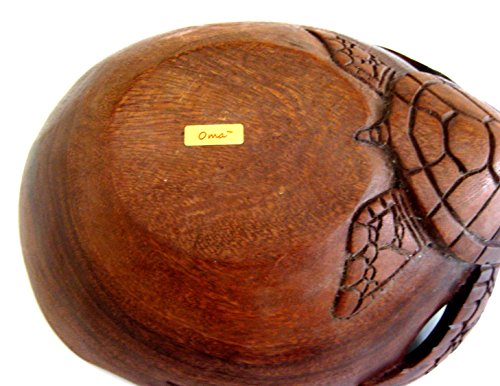 OMA Wooden Mahogany Hand Crafted Sea Turtle Serving Bowl Serving Platter