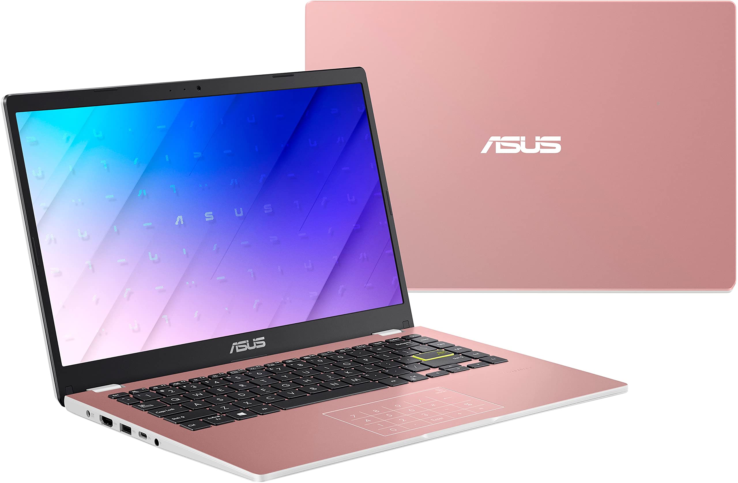 ASUS 14"" HD Display Laptop,Intel Dual Core N4020 (up to 2.80 GHz),4GB RAM, HDMI, 64GB eMMC, Bundle w/ 256GB SSD and GalliumPi Mousepad, Rose Gold