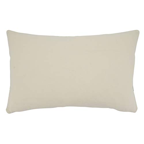 SARO LIFESTYLE Naviguer Collection Rope Knots Appliqué Throw Pillow with Poly Filling, 12" x 20", Navy Blue
