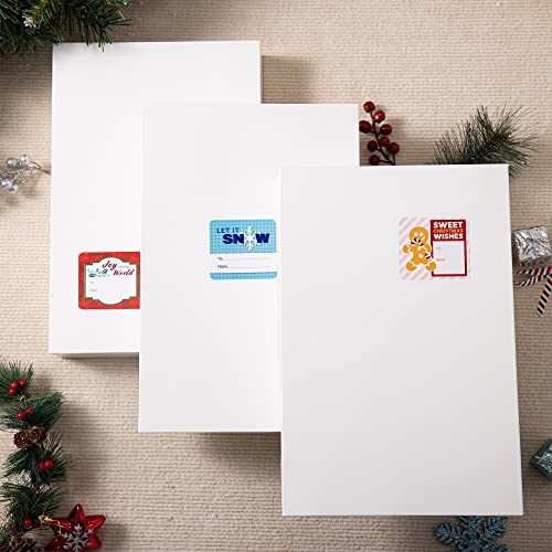 JOYIN 18 PCS 14.25" x 9.5" x 2" Large White Gift Boxes, Shirt, Sweaters, Robes Box with 18 PCS Gift Tag Stickers for Christmas, Holidays, Fatherâs Day, Birthday