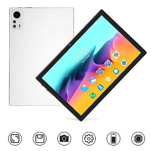 10.1 Inch Tablet, Octa Core 8800mAh Tab M10 8GB 128GB Tablet PC Dual SIM Dual Standby for Working for Android 11 (White)