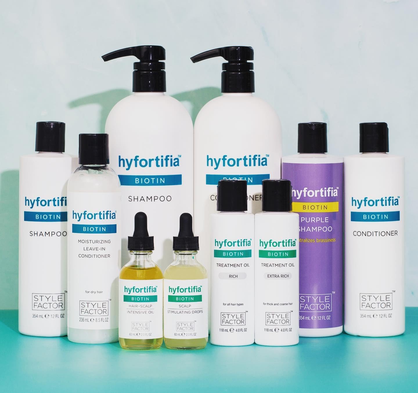 Style Factor hyfortifia™ Biotin Shampoo Conditioner Treatment | Shine Strengthen and Nourish (Treatment Oil 4 Oz (Extra Rich))