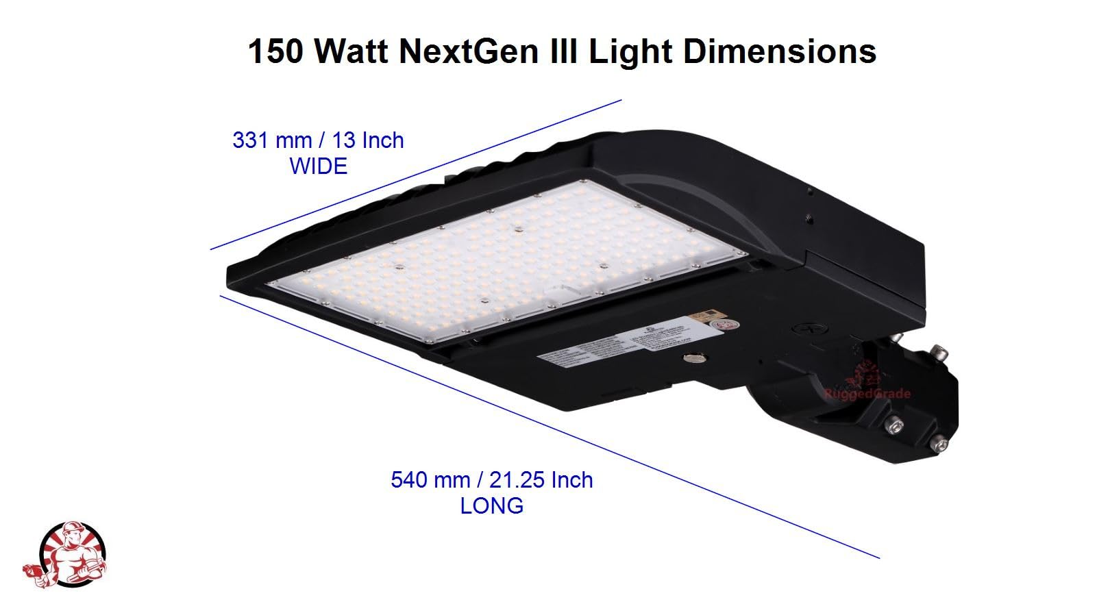 150 Watt LED NextGen III Parking Lot Light - 21,000 Lumen - 5000K - Slip Fit Mount - Without photocell