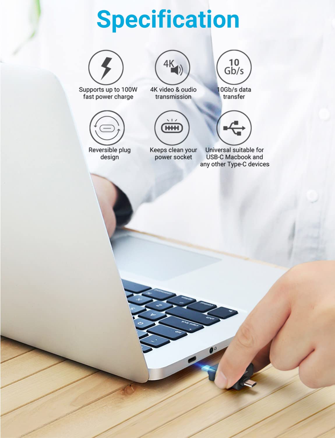 2 in 1 OTG Converter USB 3.0 to Micro USB and Type C Adapter USB3.0 Female to Micro USB Male and USB C Male Connector (1 Pack)