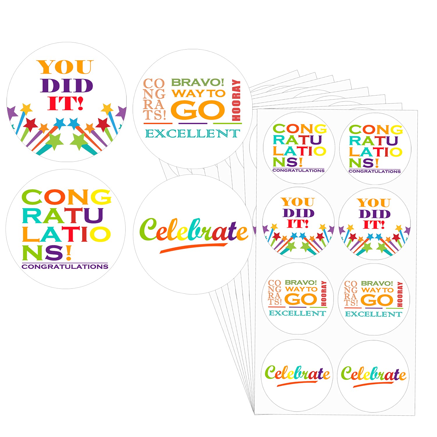 Congratulations Stickers Assortment Congrats Envelopes Seals,Graduation,Encouragement Labels for Men,Women,and Kids,2 Inch 504 Pcs