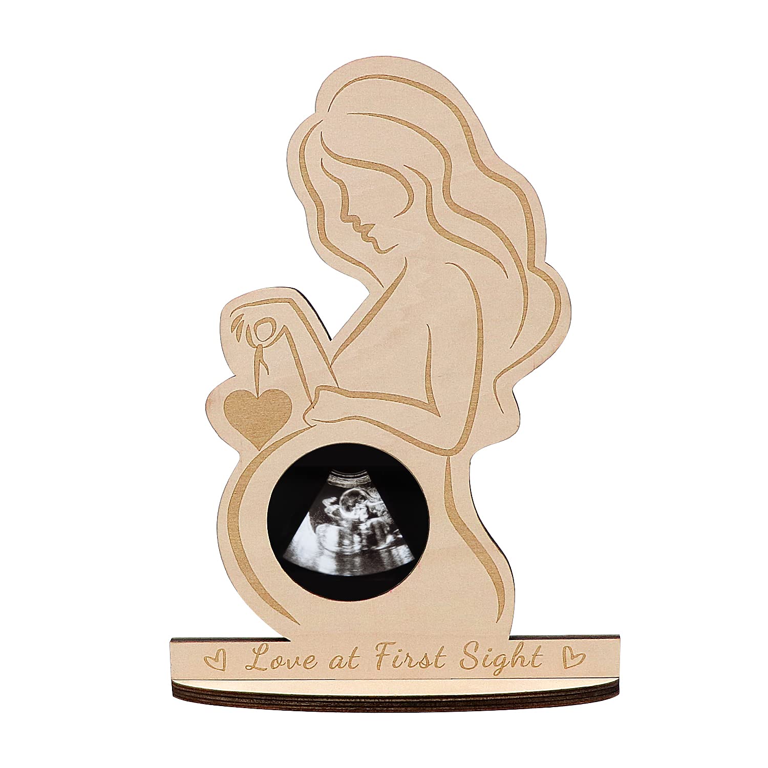 Baby’s First Photo Ultrasound Sonogram Wood Picture Frame Baby bump Expectant mother photo Love at First Sight display Keepsake (Style 1)
