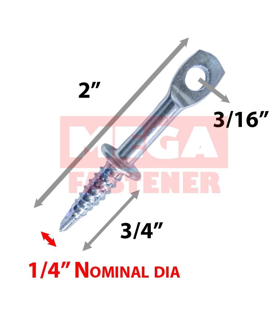 2" Eye Lag Self Tapping Drilling Point Screw Zinc (Qty 200)